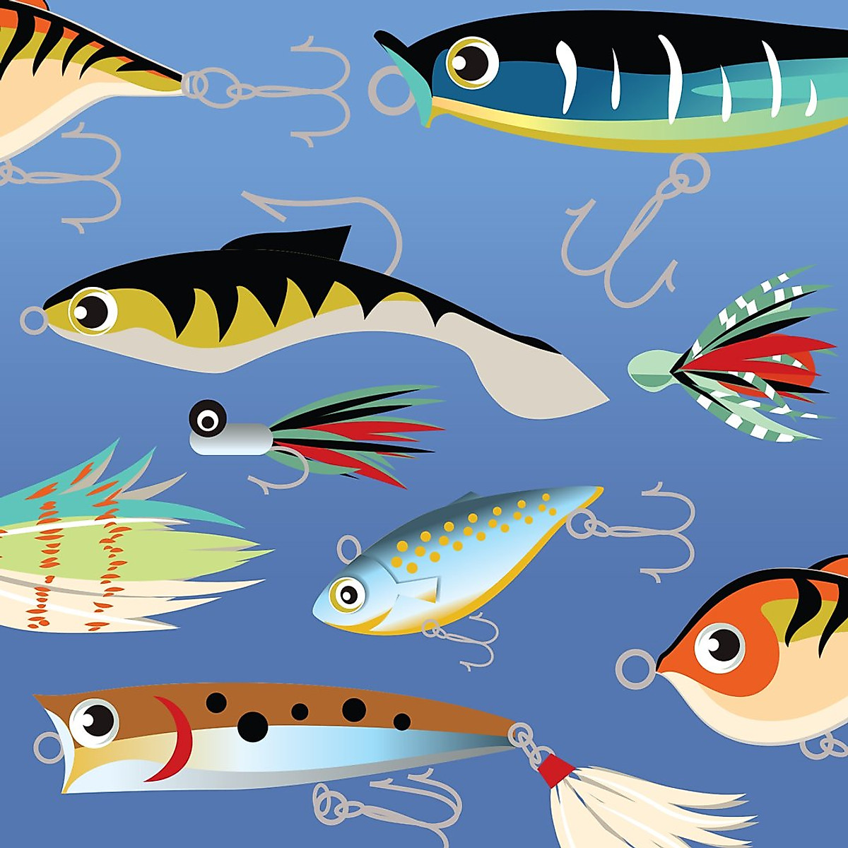 Up with Paper Pop-Up Treasures Greeting Card - Fishing Lures