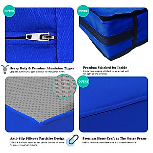 9 Pack Patio Cushion Covers Set Outdoor Furniture Cushion and Pillow Cover Replacement Fit for 5 Pieces 4-Seater Wicker Rattan Patio Sectional Sofa Chair Couch Set,Royal Blue-Cover Only (Large)