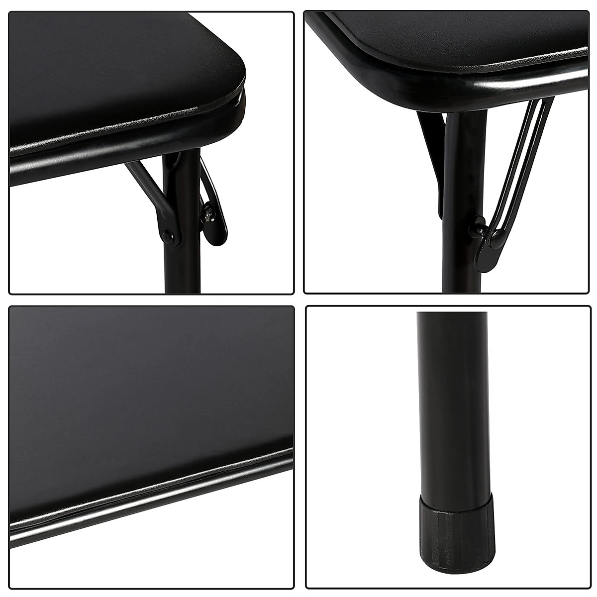 VECELO Portable Folding Card Table Square with Collapsible Legs & Vinyl Upholstery, 1 Piece