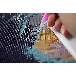 Diamond Painting Art Kit DIY Cross Stitch by Number Kit DIY Arts Craft Wall Decor, Full Drill 50x40cm/20x16'', Cute Rabbit, No Frame