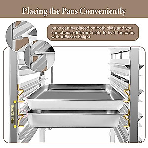 BriSunshine 2 Row Bakery Bun Pan Rack,2x6 Tiers Stainless Steel Sheet Pan Rack Trolley with Wheels & Top Table,Commercial Cooling Storage Rack Cart for Kitchen Restaurant,29.3" Lx21.6 Wx37.2 H