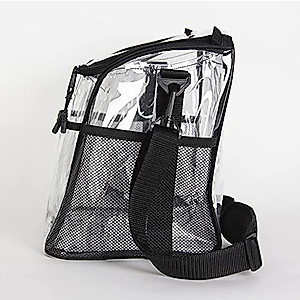 Amaro Delux 0.5mm Clear Lunch Bag for Adult V2 With Removable insert - Black Trim(XL)