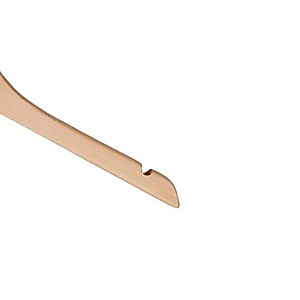NAHANCO 8117CHHU 17" Flat Wood Hanger with Notches, Chrome Hook, Natural (Pack of 25)
