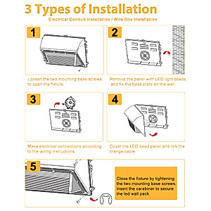 JC-LGL LED Wall Pack Light 60W 7800lm with Dusk to Dawn Photocell, 5000K Daylight Wall Pack Outdoor Light Repalces 600W HPS/HID Light, IP65 Waterproof for Stadium, Yard, Buildings, Parking Lots