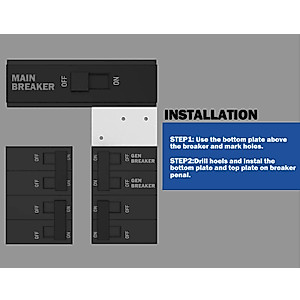 Generator Interlock Kit Compatible with Square D QO or Homeline 150 or 200 amp Panels. 1 3/8 inches Spacing Between Main and Generator Breaker