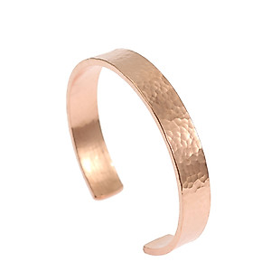 10mm Wide Hammered Copper Cuff Bracelet By John Brana Handmade Jewelry 100% Uncoated Solid Copper Cuff (6.5 Inches)