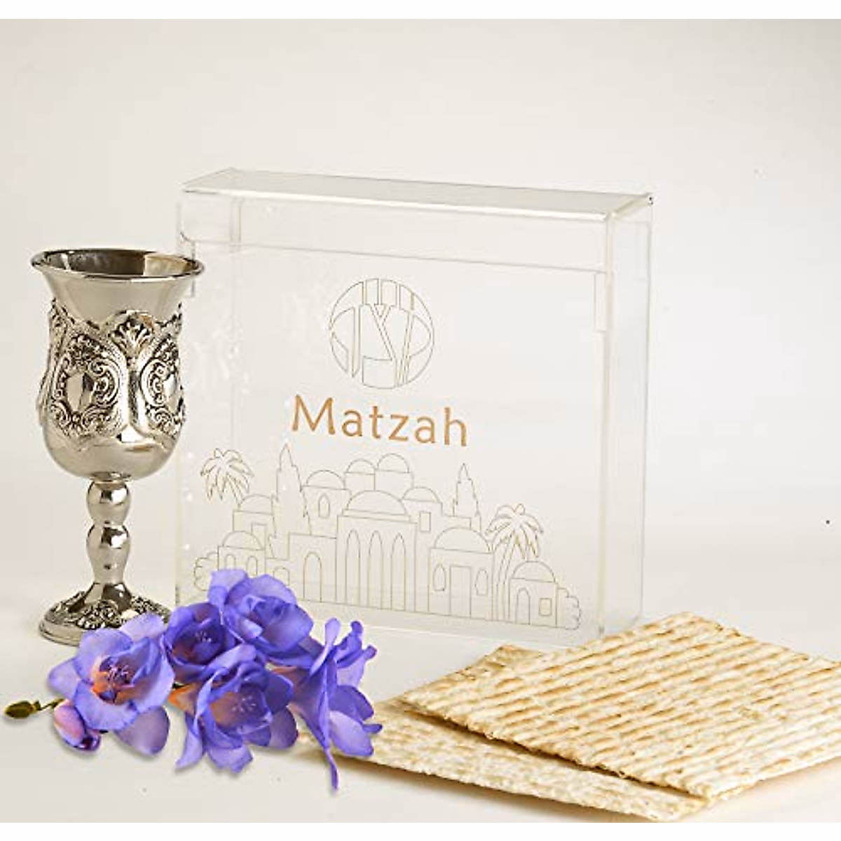 Rite Lite Passover Acrylic Flip Top Matzah Box Decor For Pesach/ Pesach Seder (1 Pack)