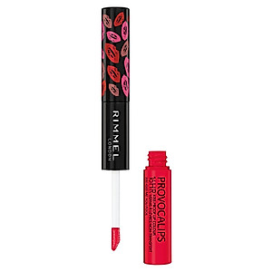 Rimmel London Provocalips 16hr Kiss-Proof Lip Color - Two-Step Liquid Lipstick to Lock in Color and Shine - 500 Kiss Me You Fool, .14 fl.oz.