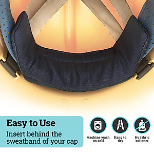 SweatHawg Hard Hat Sweatband - Highly Absorbent Aggressively Wicking Sweat Band - No Sweat, No Drips. Reusable, Wear, Wash, Repeat - Wide 2” Brow Strap (Charcoal Black)