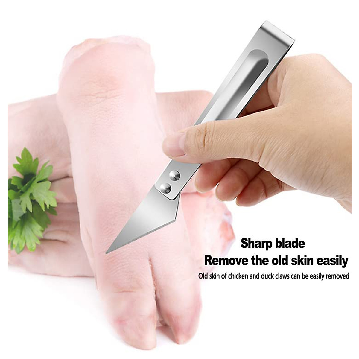 TorSor 5 Pack 2in1 Fish Bone Tweezers Chicken Meat Feather Remover Puller Seafood Tool Poultry Scissors Knife Intestine Cutter Kitchen Slant Pliers Debone Salmon Catfish Bass Hair Plucker Clip