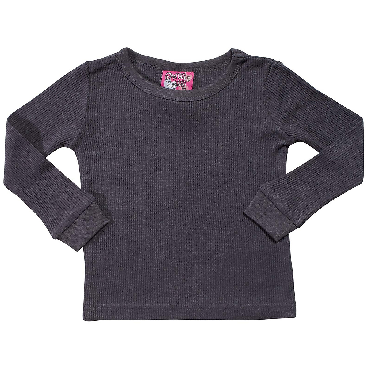 Sweet & Sassy Infant & Toddler Girls' 4-Piece Thermal Underwear Set, Size 12 Months, Hot Pink/Charcoal