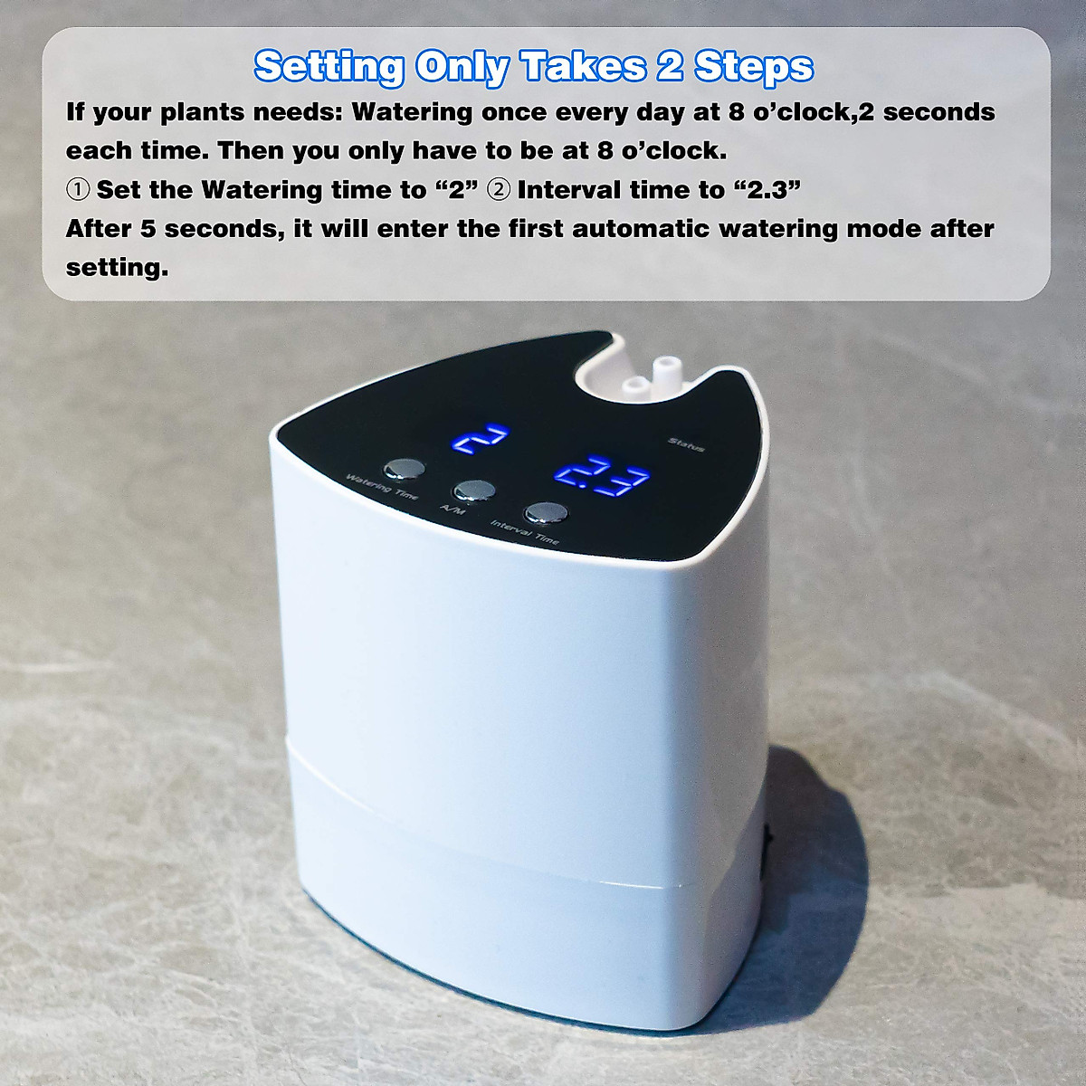 Hourleey Automatic Watering System Drip Irrigation Kit, Self Watering System with 30-Day Adjustalbe Programmable Water Timer USB Power Supply, Micro Vacation Watering Device for Indoor Potted Plants