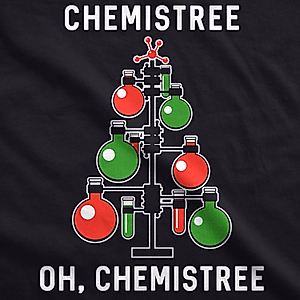 Mens Chemistree T Shirt Funny Chemistry Science Christmas Nerdy Graphic Cool Tee (Black) - XL
