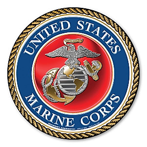 USMC Seal Magnet by Magnet America is 5" x 5" Made for Vehicles and Refrigerators