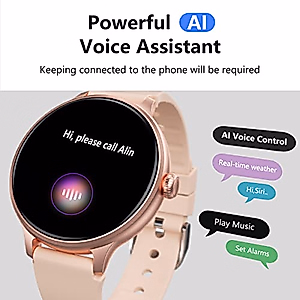 FITVII Smart Watch for Women Answer/Make Call, Fitness Tracker with 24/7 Blood Pressure Heart Rate and Blood Oxygen Monitor, Sleep Tracker Step Counter Waterproof Smartwatch for Android and iOS Phone