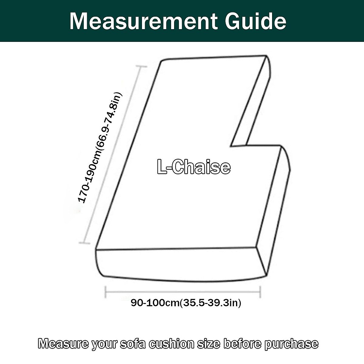 GUYIRT PU Leather Magic Sofa Seat Cushion Covers Stretch, Waterproof Individual Cushion Covers for L Shape Sofa, Non Slip Sofa Cushion Slipcovers for Living Room (Light Gray,L-Chaise)