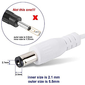 Dericam 12V 1A DC Power Supply Adapter for IP/CCTV Security Camera, 5ft/1.5 Meter AC to DC Power Cord, Wall Charger, Output DC 12V 1000mA, Input AC 100V-240V/50 or 60Hz/0.4A Max, US Plug, White