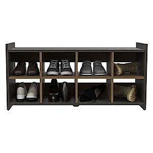 Tuhome 40-inch Wide Entryway Storage Unit, 8 Shoe Capacity, Carbon Espresso