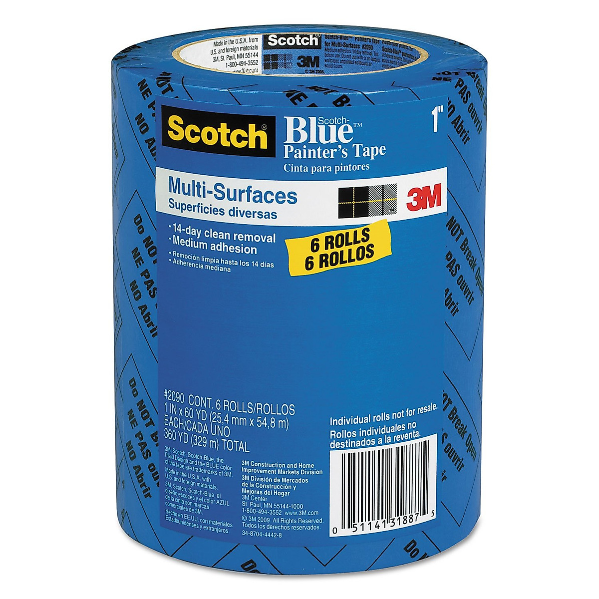 3M 1 Blue 2090-24EVP.94 in. x 60 yd. Scotch Painters Tape Value Pack-6 Pack