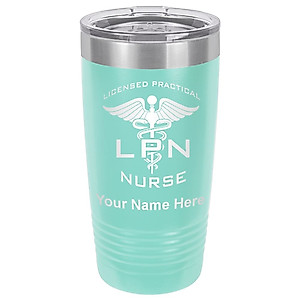 LaserGram 20oz Vacuum Insulated Tumbler Mug, LPN Licensed Practical Nurse, Personalized Engraving Included (Teal)