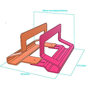 Vertical Laptop Stand for Desk - Adjustable Vertical Laptop Holder for Compatibility - Save Space & Improve Airflow with MacBook Vertical Stand - Suitable For All Laptop Holder Desk | White