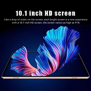 2 in 1 Tablet with BT Keyboard, 10.1 inch Tablet Support 4G LTE Cellular, Android 12, 8+256GB, 2.4/5G WiFi, MT6755 8 Core CPU, 8MP+16MP Tablet PC(Gold) (US Plug)
