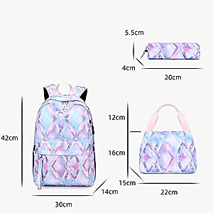 Rcuyyl Teens Bookbag Schoolbag 3pcs Set Backpack 3pcs Set Cute Kawaii Rucksack for School Bag Cute Aesthetic Backpack Travel Rucksack School Bag (Black)