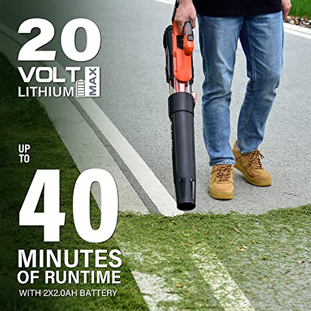 MAXLANDER Leaf Blower Cordless with Battery and Charger, 350CFM Battery Powered Leaf Blowers for Lawn Care, 2-Speed Mode Electric Leaf Blower for Snow Blowing 2PCS 2.0Ah Batteries Included