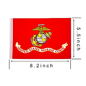 FWIW 2 Pack USA Marine Corps Banner String Small Mini American Military Pennant Flags July 4th Veteran Party Memorial Day Party Outdoor Yard Decorations