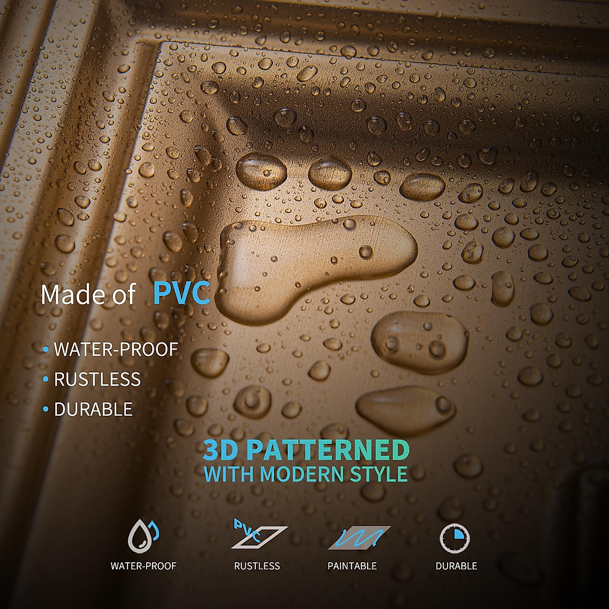 Art3d Drop Ceiling Tiles, 24x48in. Bronze (12-Pack)