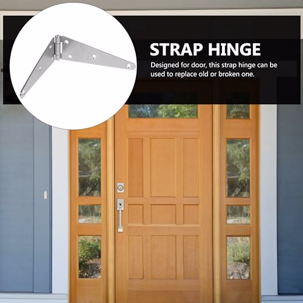 6 Pcs Door Hinge Heavy Duty Strap Hinges Shed Hinges Fence Gate Kit Strap Gate Hinges Gate Kit for Wooden Fence Heavy Strap Hinge Wood Fence Hinge Gate Kit Heavy Duty Hinges