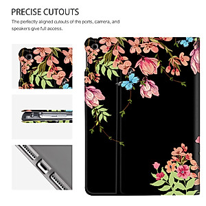 Case for iPad 9th Generation, Case for iPad 8th Generation, Case for iPad 7th Generation, for iPad Case 9th Generation 10.2 Inch Multi-Angle View Adjustable Stand Auto Wake/Sleep,Flower Hummingbird