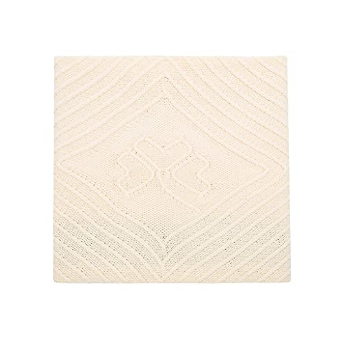 SAOL Shamrock Aran Throw Irish Blanket 100% Merino Wool 45''x 68'' (114 x 173 cm)