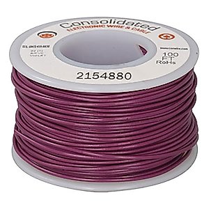 Jameco ValuePro Wire Hook-up Solid 22 AWG Violet 100 Feet