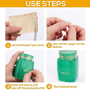 Letter Resin Stickers, AIERSA Small Letter Stickers for Resin Scrapbook Supplies, Alloy Alphabet Number Stickers, Self Adhesive, Glitter Gold and Silver, 3mm and 4.5mm Tall, 12 Sheets