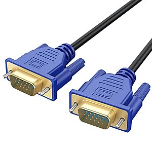UVOOI VGA to VGA Cable 10FT, VGA Cord for Computer Monitor Gold-Plated SVGA Cable 1080P HD15 Male to Male