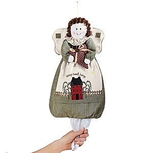 Collections Etc Country Angel Plastic Grocery Bag Holder
