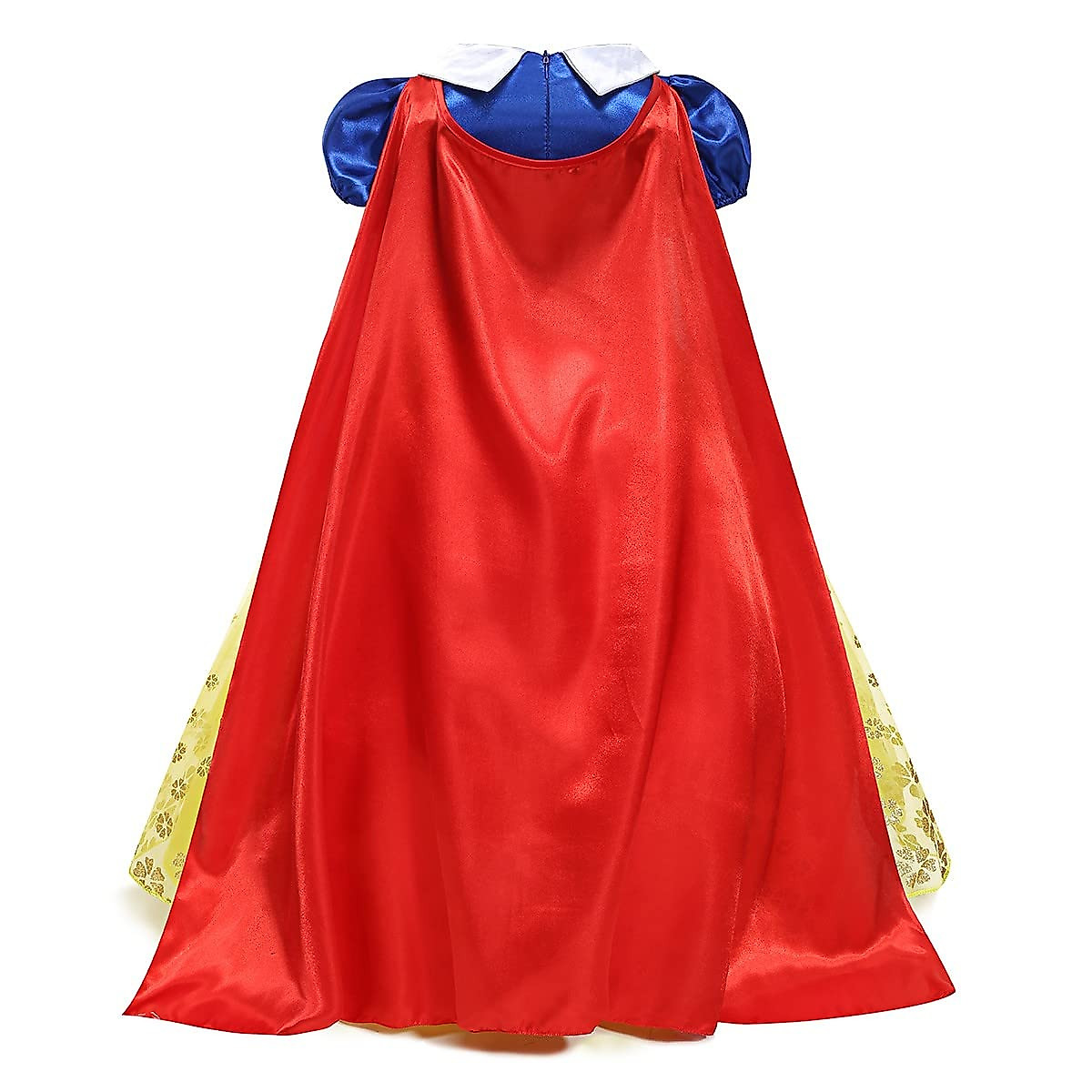 HIHCBF Girls Princess Snow White Costume Birthday Christmas Halloween Carnival Fancy Dress Up w/Cloak Accessories 4-5T