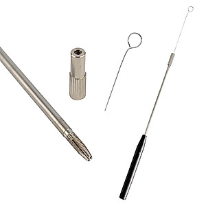 ADAMAS-BETA 2Pcs Reusable Inoculating Loop Metal Inoculation Loop Mycology with 90Pcs Nichrome Needle Tips Inoculation Rings Rods for Laboratory