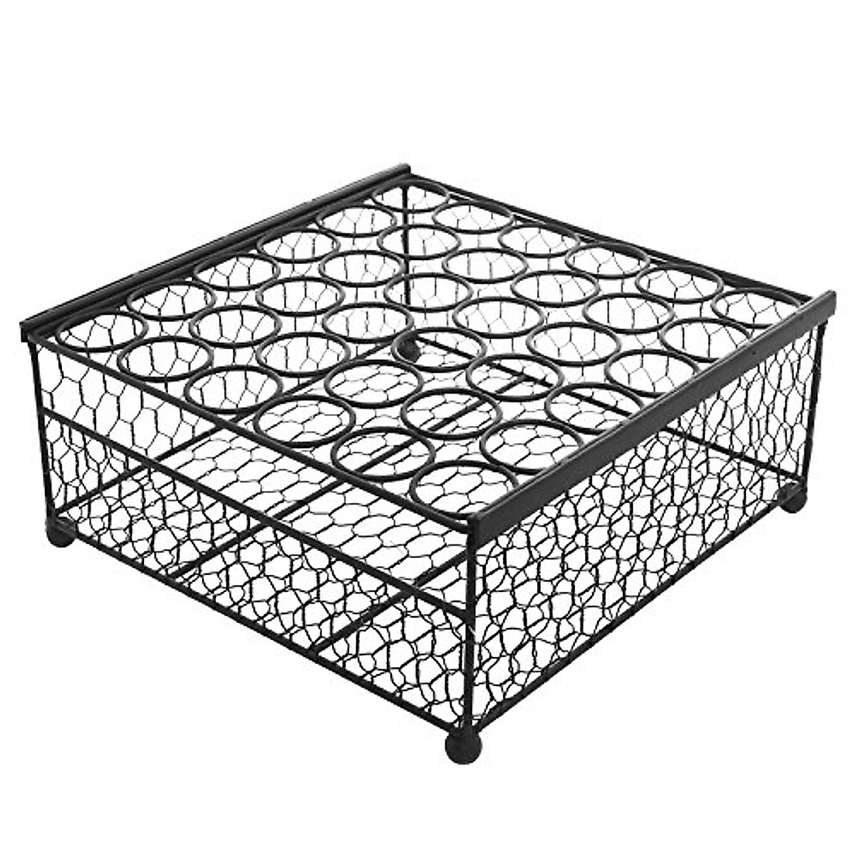 2 Tier Country Rustic Black Chicken Wire 36 Egg Display Tray and Egg Storage Box - Enjoy Fresh Eggs Daily