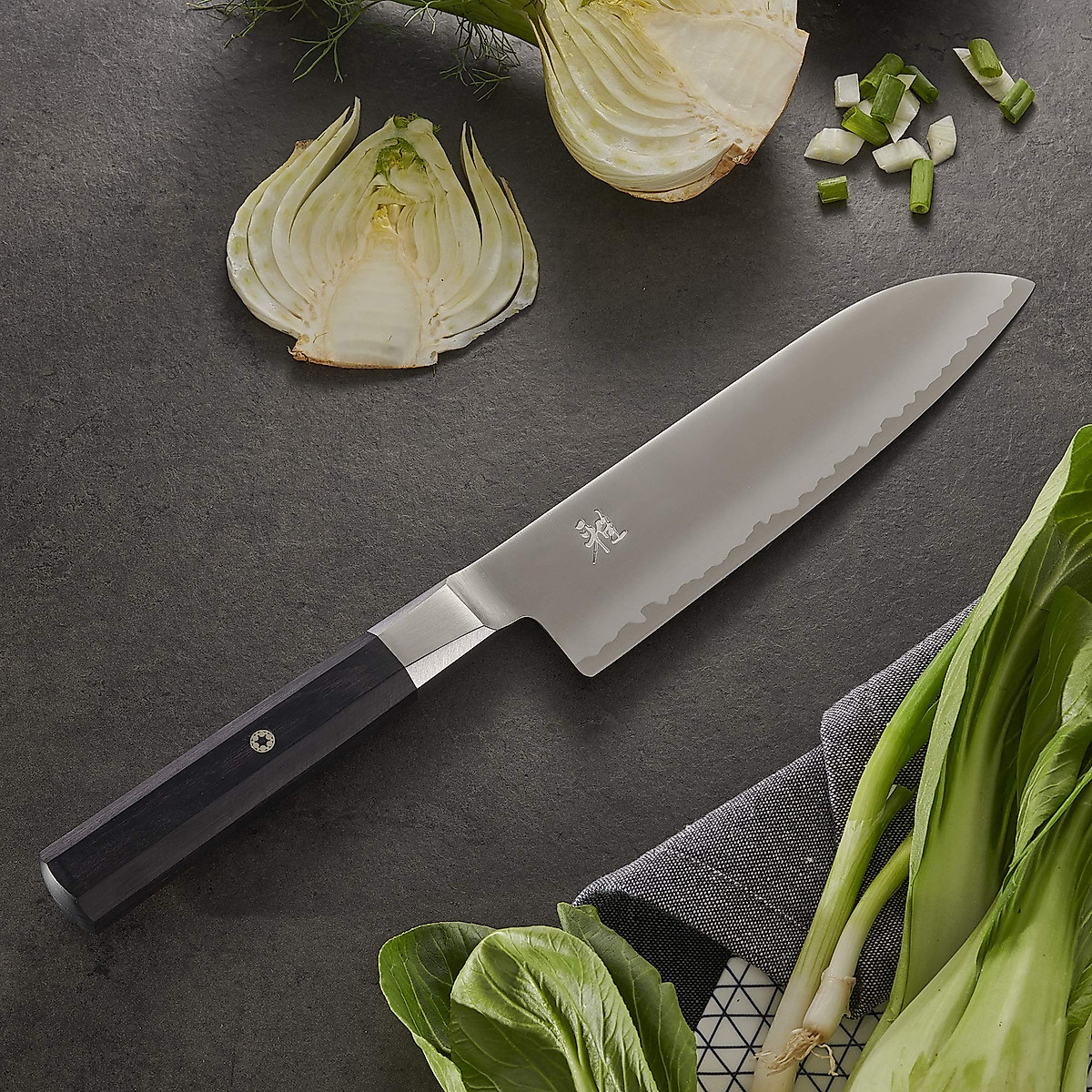 Miyabi Koh Santoku Knife,Black/Stainless Steel,7"
