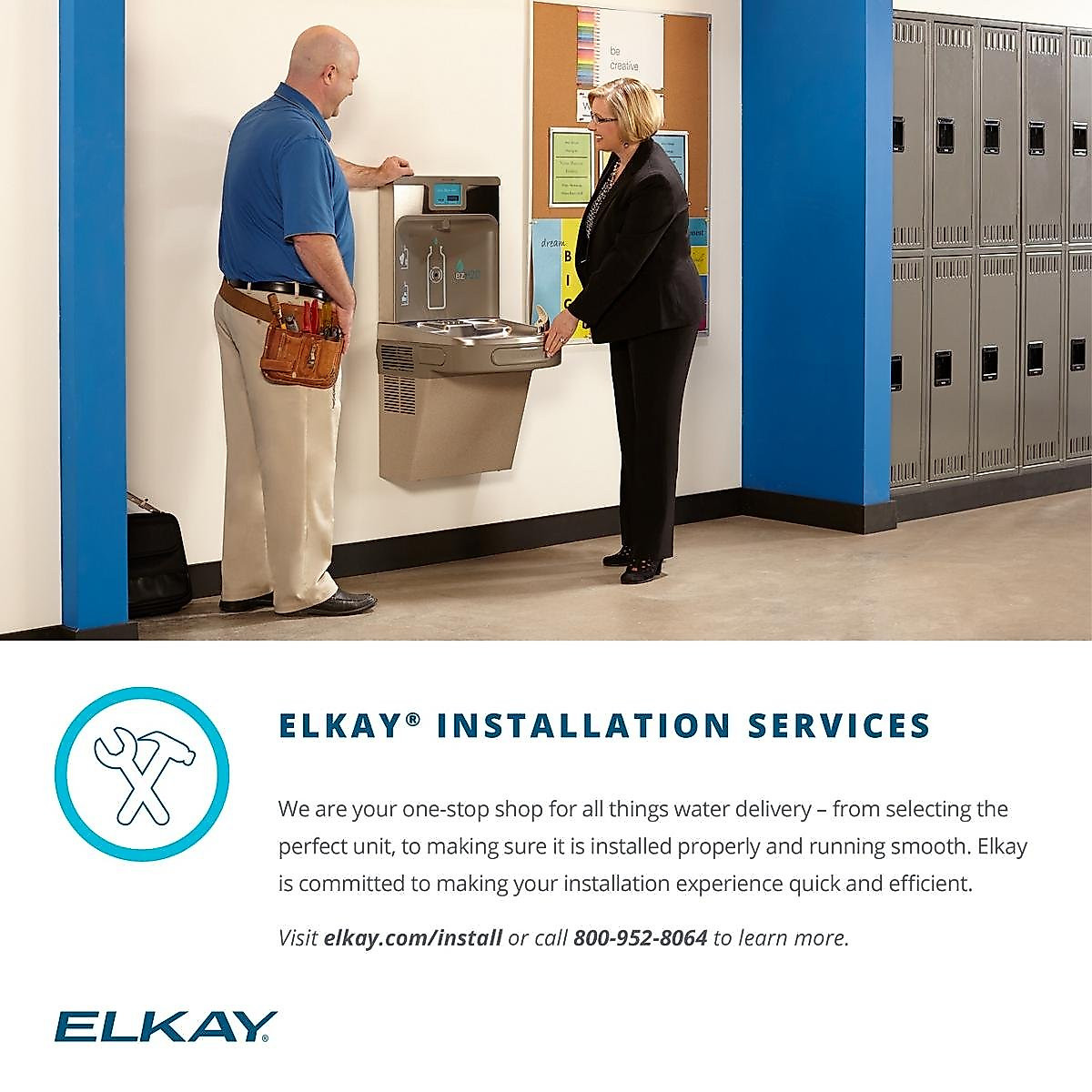 Elkay LZSTL8WSLP Enhanced EZH2O Bottle Filling Station, & Versatile Bi-Level ADA -Cooler, 39.50 x 19.00 x 36.75 inches & 51300C_3PK WaterSentry Plus -Replacement-Filter (Bottle Fillers), 3-Pack