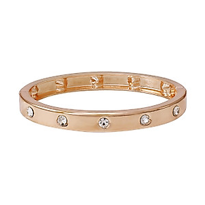 Guess Narrow Hinge with Crystal Rose Gold Bangle Bracelet