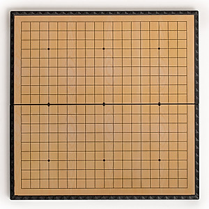 Yellow Mountain Imports Medium Magnetic 19x19 Go Game Set Board, 11-Inch with Single Convex Plastic Go Stones - Folding, Portable & Travel-Size Set