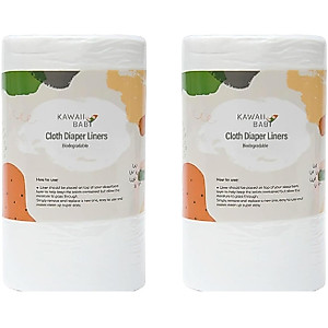 Kawaii Baby Cloth Diaper Liners, Soft Unscented Disposable Baby Cloth Diaper Liner Easy Diaper Change, SGS Certified 11 x 7-100 Sheets/Roll