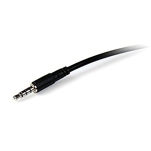 StarTech.com 1m 3.5mm 4 Position TRRS Headset Extension Cable & StarTech.com Headset Adapter, Microphone and Headphone Splitter - Black