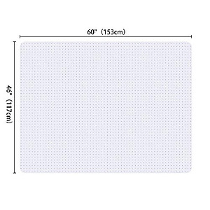 Yescom 60" x 46" Office Desk Chair Mat for Carpets Low Pile Rectangle PVC Floor Protector Studded Back 2.5mm with Lip