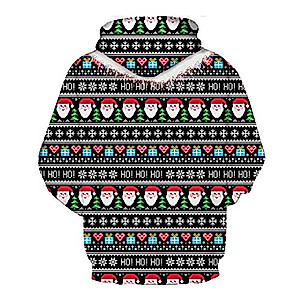 Women's Sweatshirt Thenlian Christmas Women Funny Print Christmas Sweatshirt Crewneck Various Design Tops(L, Black)