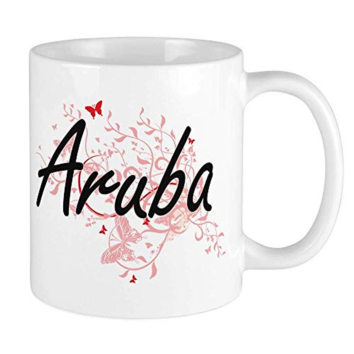 Aruba Artistic Design With Butterflies Mug Ceramic 11oz Coffee/Tea Cup Gift Stocking Stuffer
