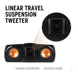 Klipsch Synergy Black Label C-200 Center Channel Speaker for Crystal-Clear Dialogue and Vocals with Proprietary Horn Technology, Dual 5.25” High-Output Woofers, and Dynamic 1” Tweeter in Black